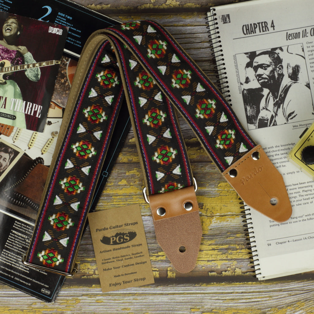 Apache Native Guitar Strap | Sixties Tribal Pattern