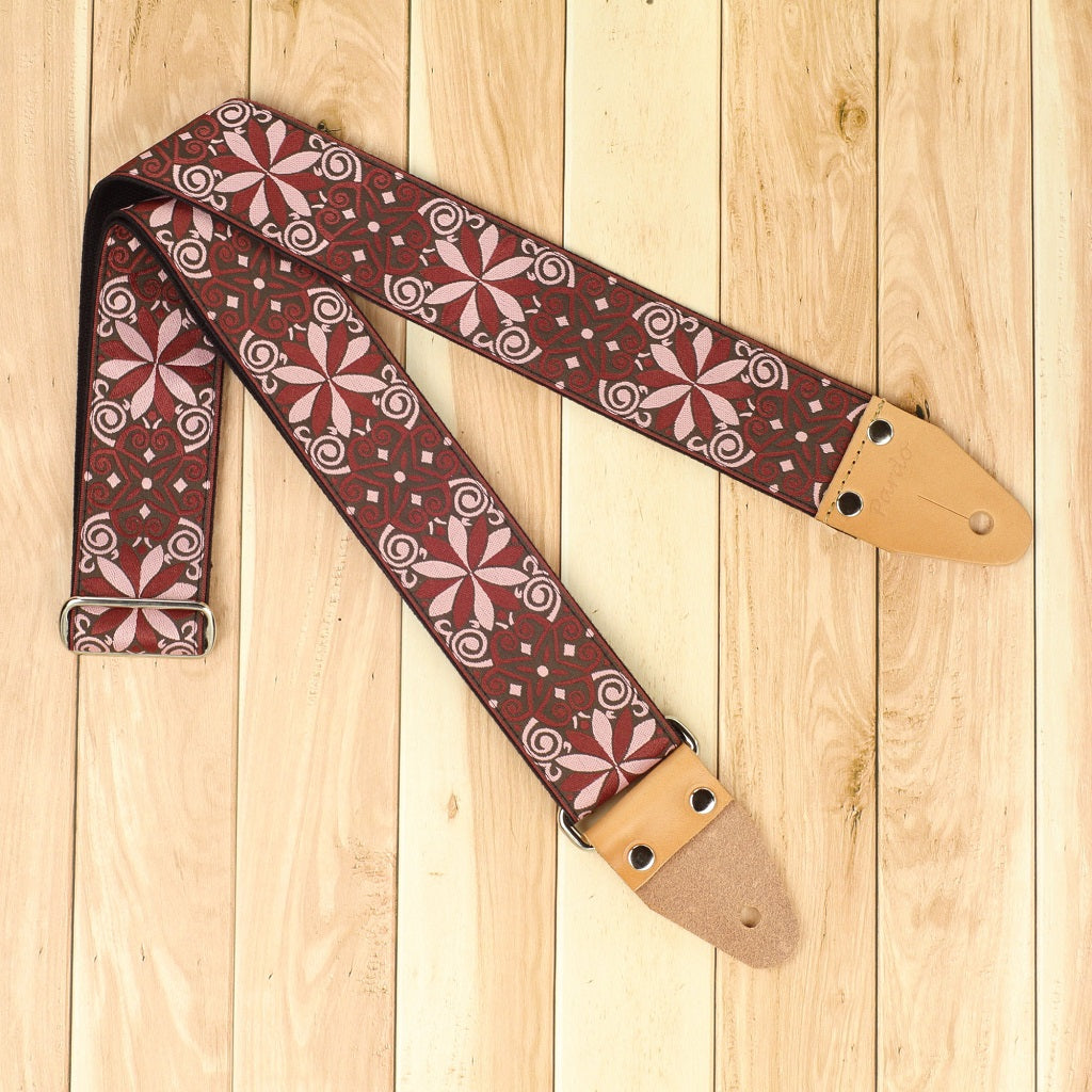 Red Stars Guitar Strap Psychedelic – Pardo Guitar Straps