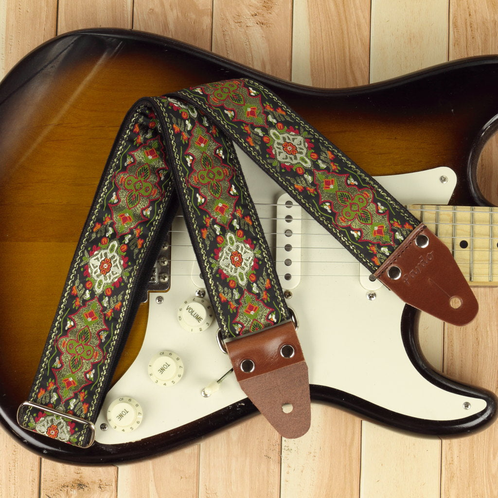 Red Fly Hippie Guitar Strap – 70s Psychedelic Jacquard | Pardo – Pardo ...